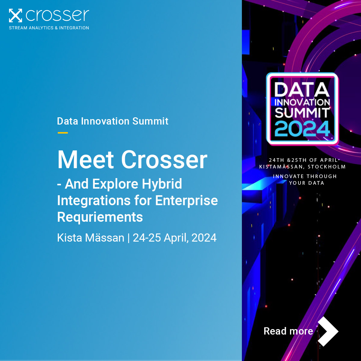 Join Crosser at Data Innovation Summit Stockholm 2024