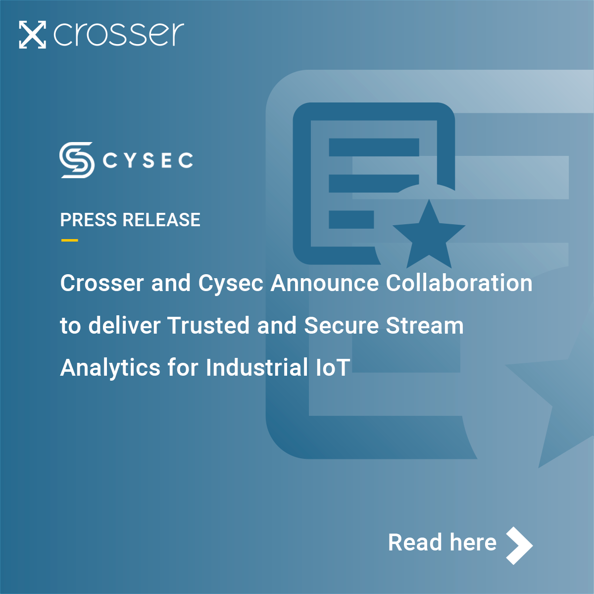Crosser and Cysec Announce Collaboration